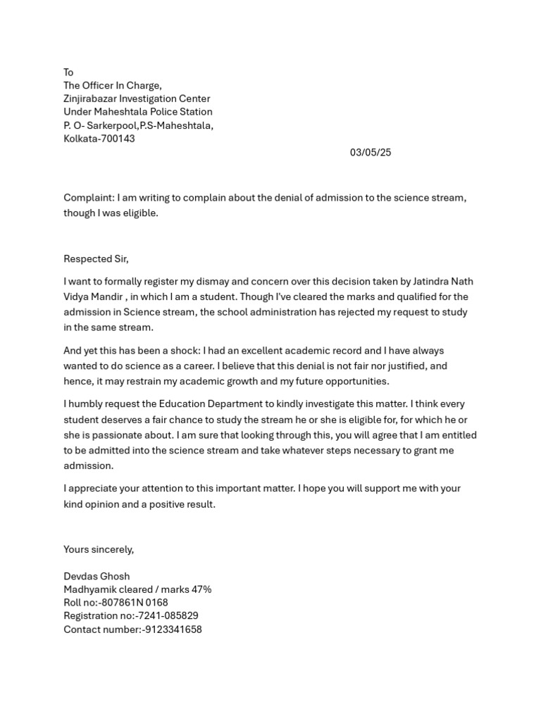 School Police Letter | PDF