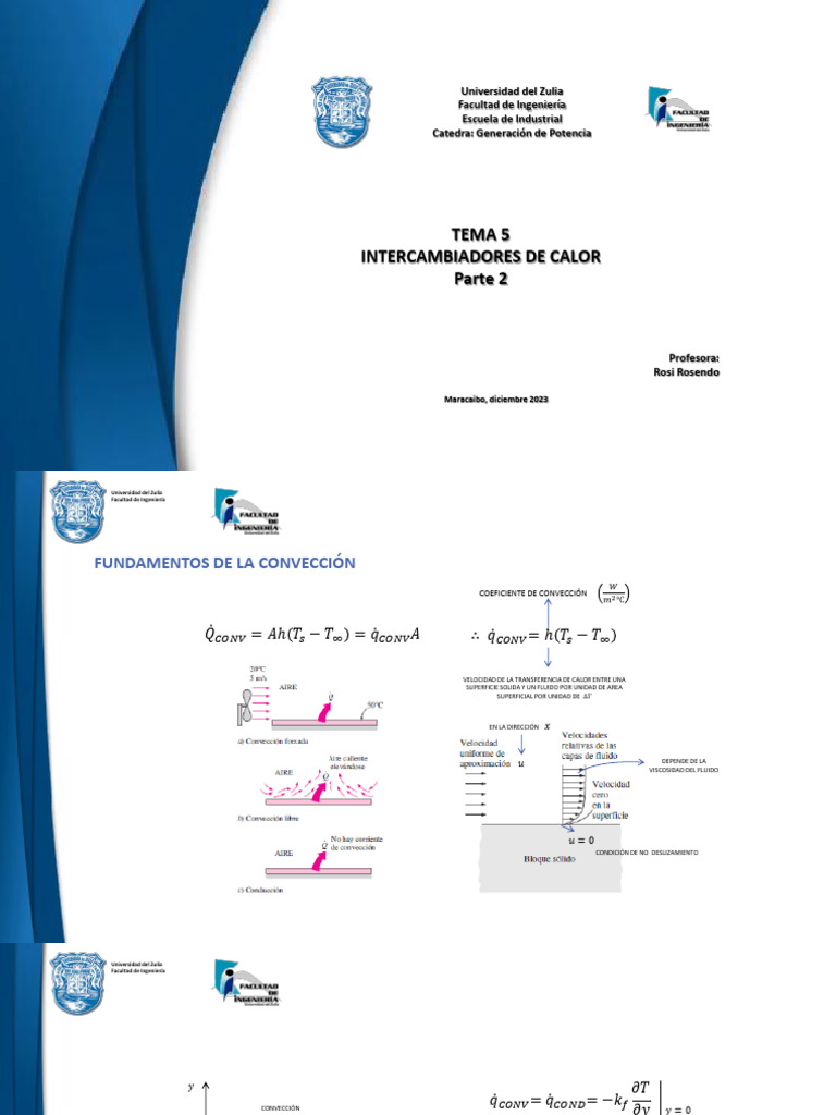 Tema 5- Intercambiadores de Calor-parte 2 | PDF | Convección | Viscosidad