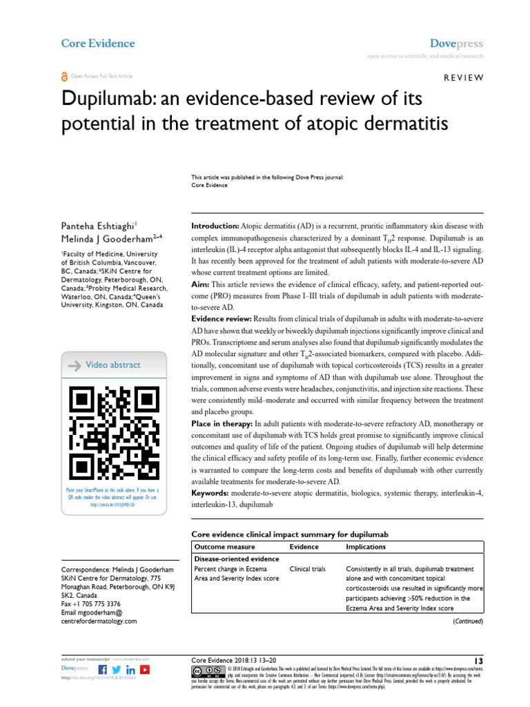 CE 133661 Dupilumab - An Evidence Based Review of Its Potential in The ...