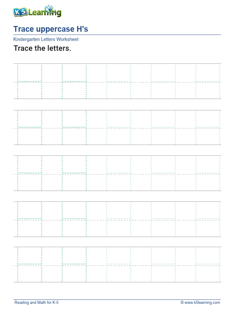 Tracing Uppercase Letters H | PDF