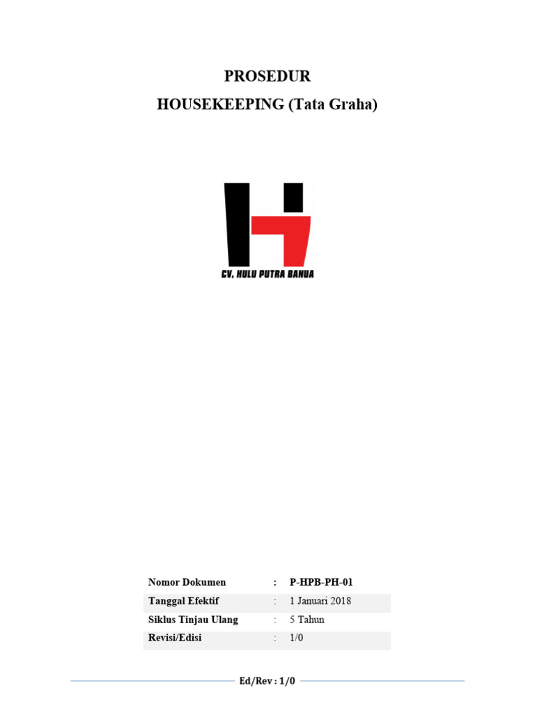 Materi Housekeeping HPB | PDF