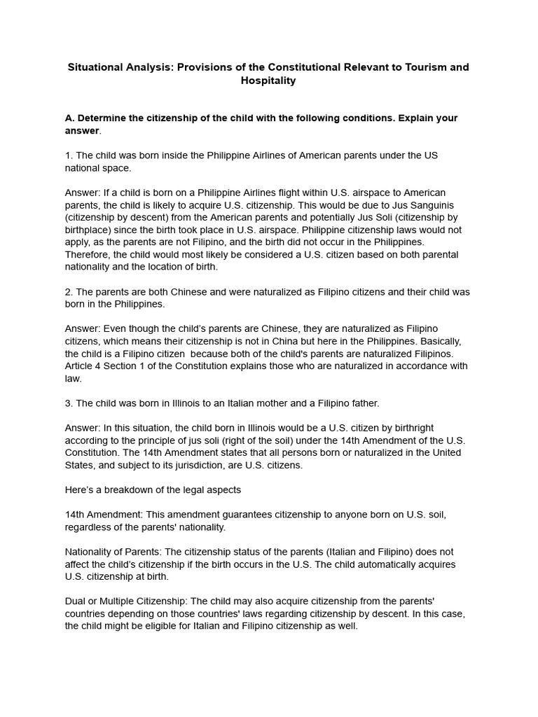 GROUP 2 - Situational Analysis | PDF | Naturalization | Citizenship