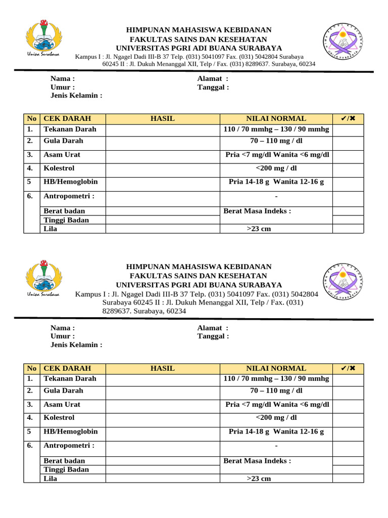 Surat Cek Kesehatan | PDF