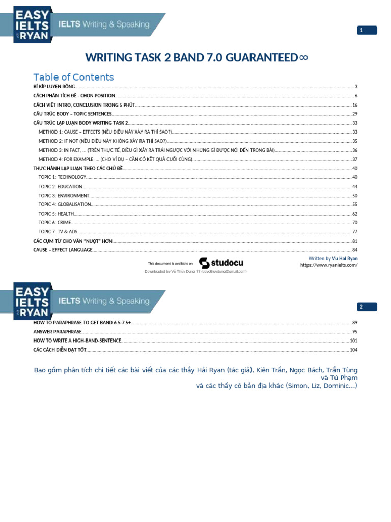Cau Truc Lap Luan Writing Task 2 v5 | PDF