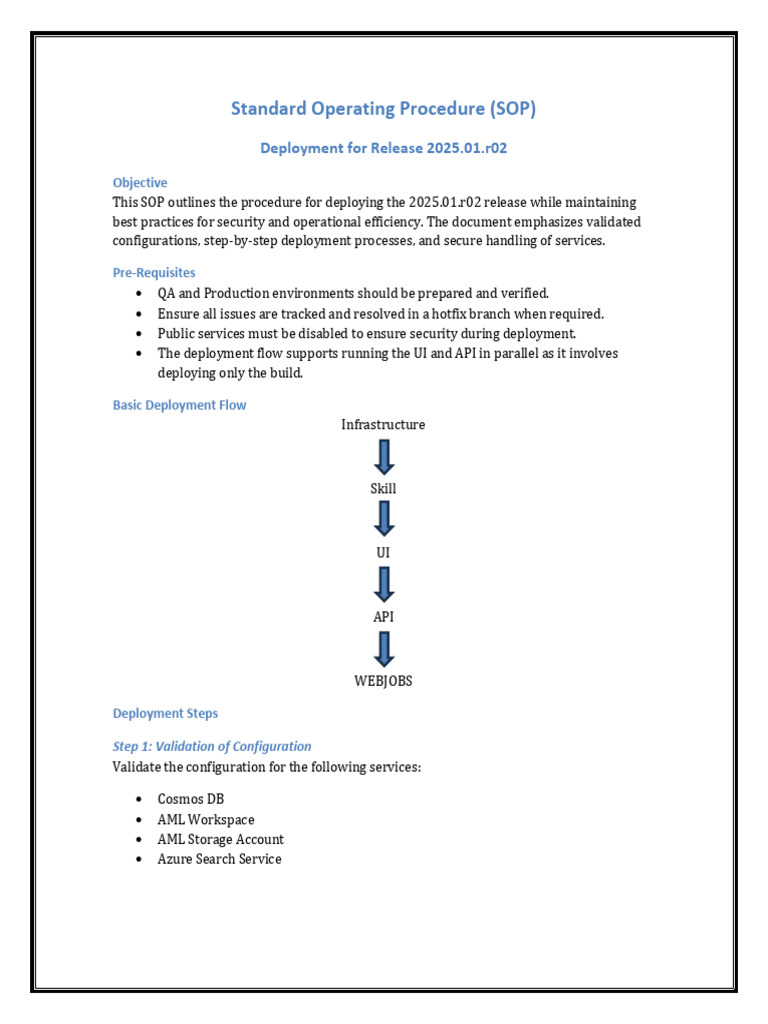 Deployment For Release SOP 2025.01.r02 | PDF | Computing | Systems Engineering