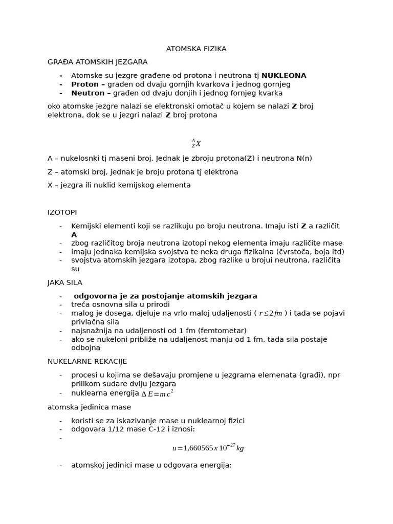 Atomska Fizika | PDF