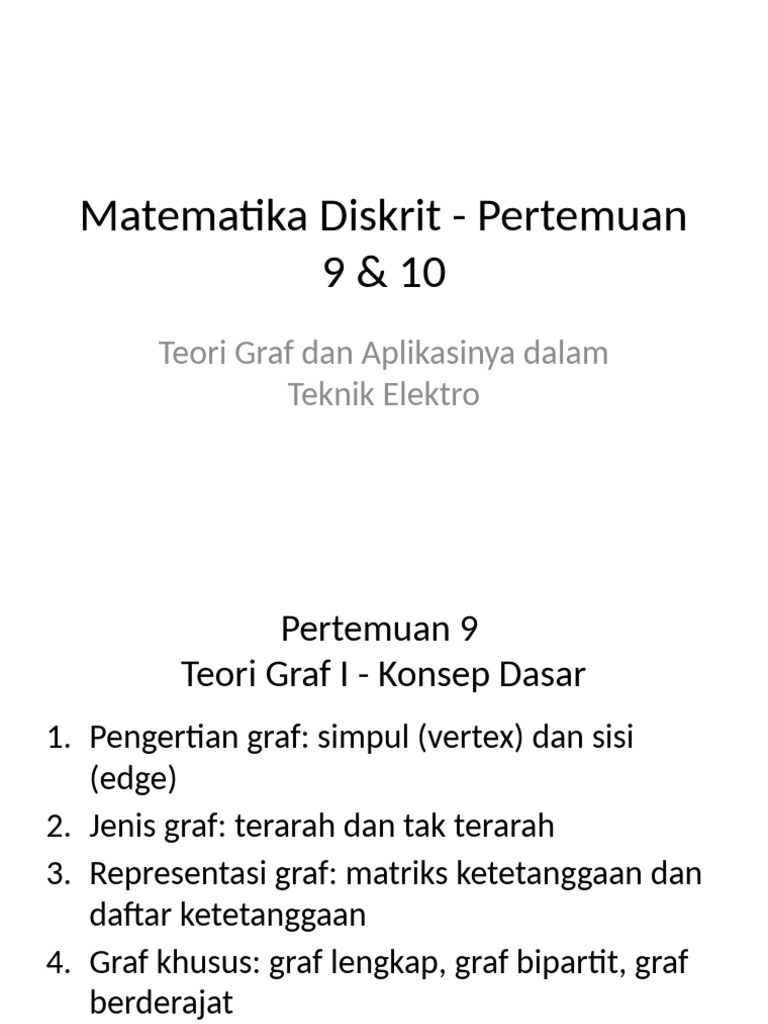 Pertemuan - 9 - 10 - Teori Graf | PDF