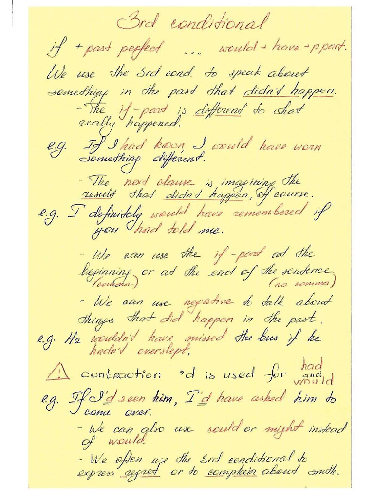 3rd Conditional Handwritten Memo | PDF