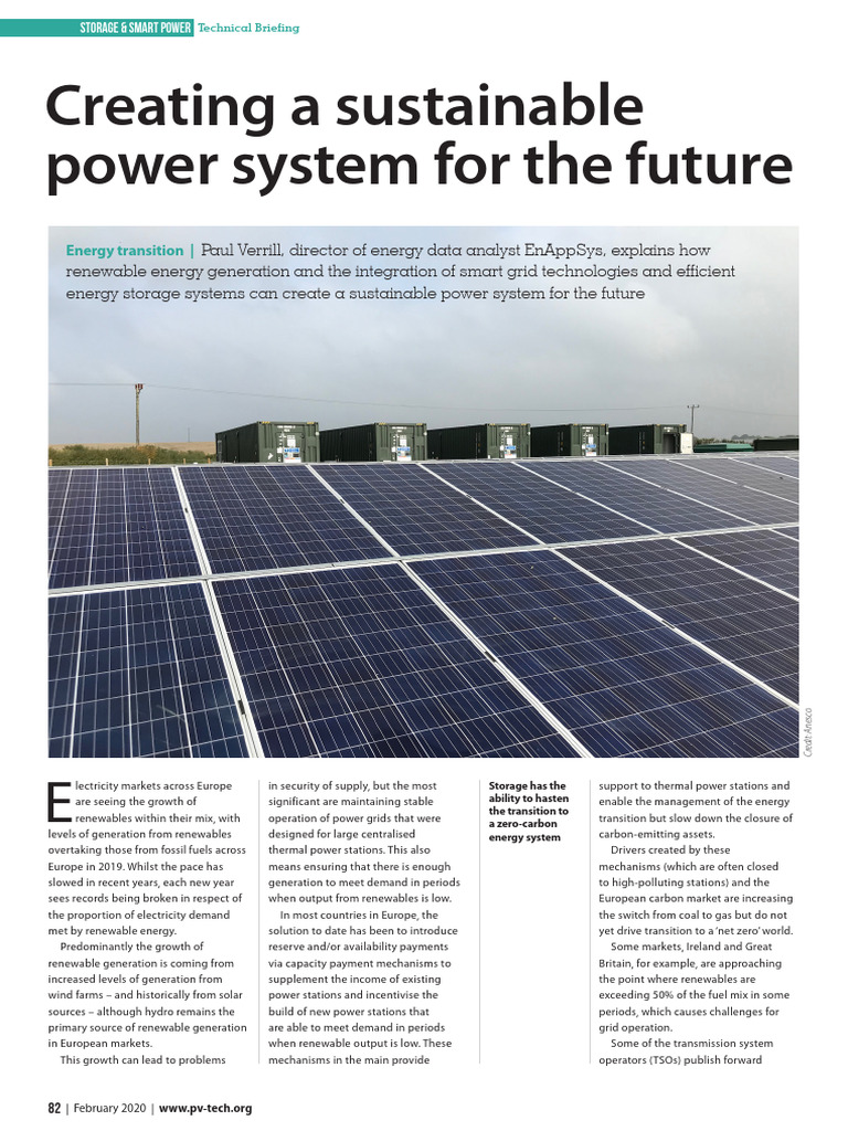 Creating A Sustainable Power System For The Future | PDF | Energy ...
