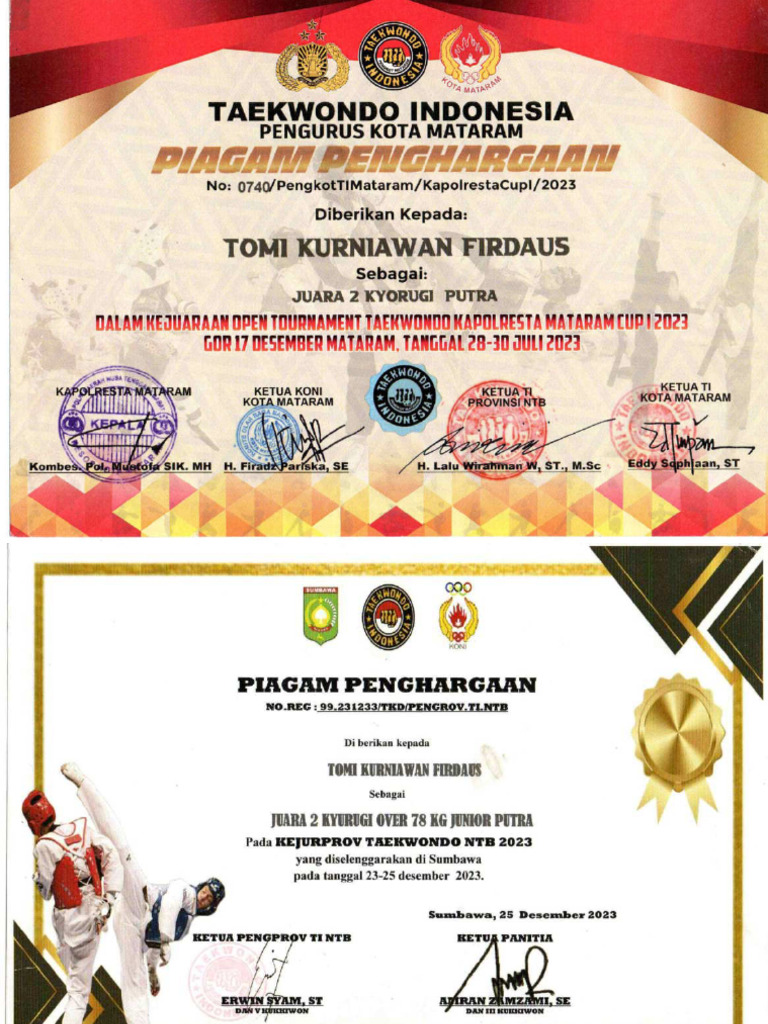 Sertifikat Tomi | PDF