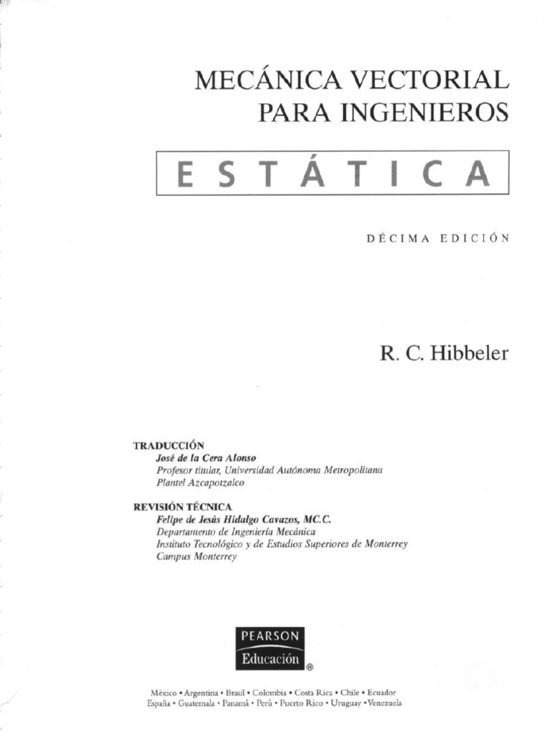 Mecanica Vectorial para Ingenieros Estatica - 10ma Edición | PDF