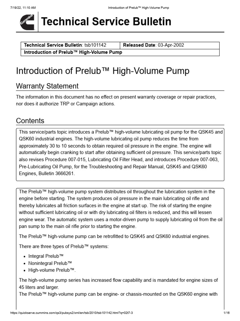 Prelub™ High-Volume Pump Overview | PDF | Pump | Fuse (Electrical)