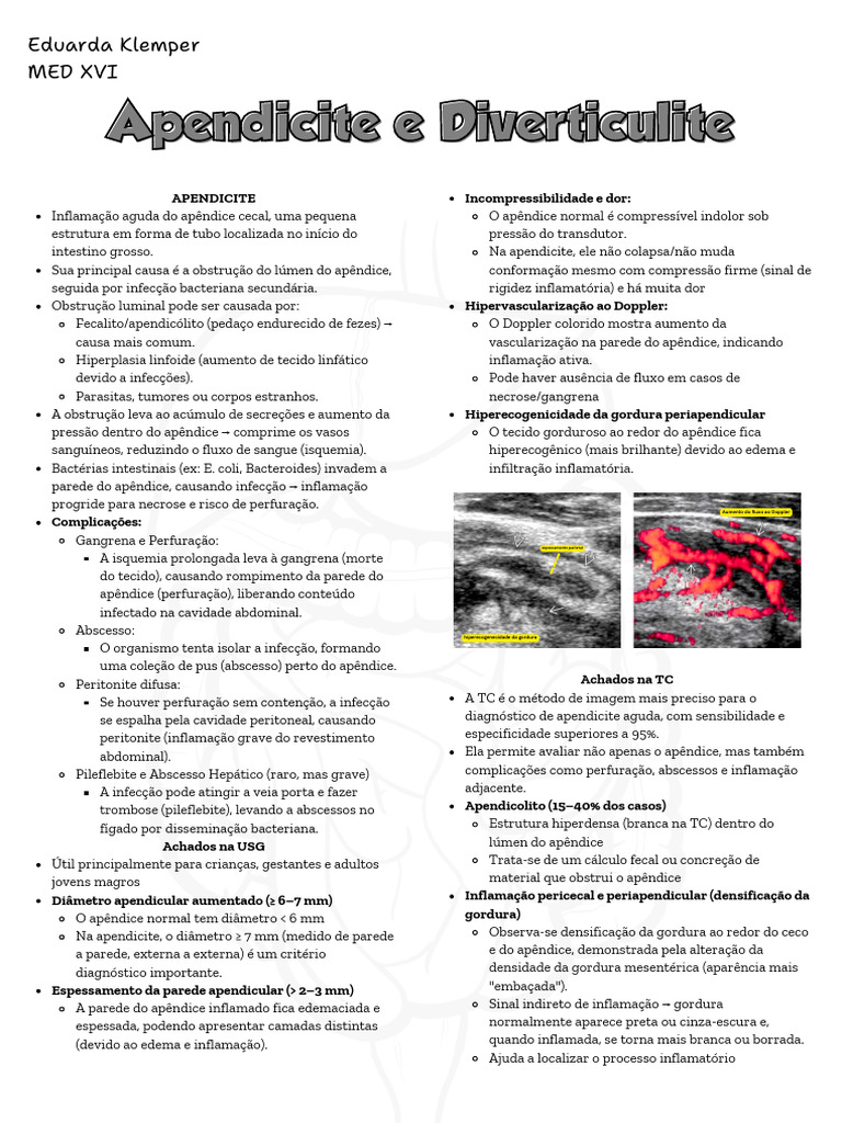 Apendicite e Diverticulite | PDF | Especialidades médicas | Doenças e ...