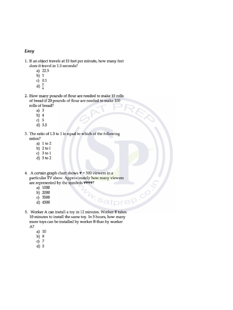 SAT Prep: Ratio and Proportion Guide | PDF