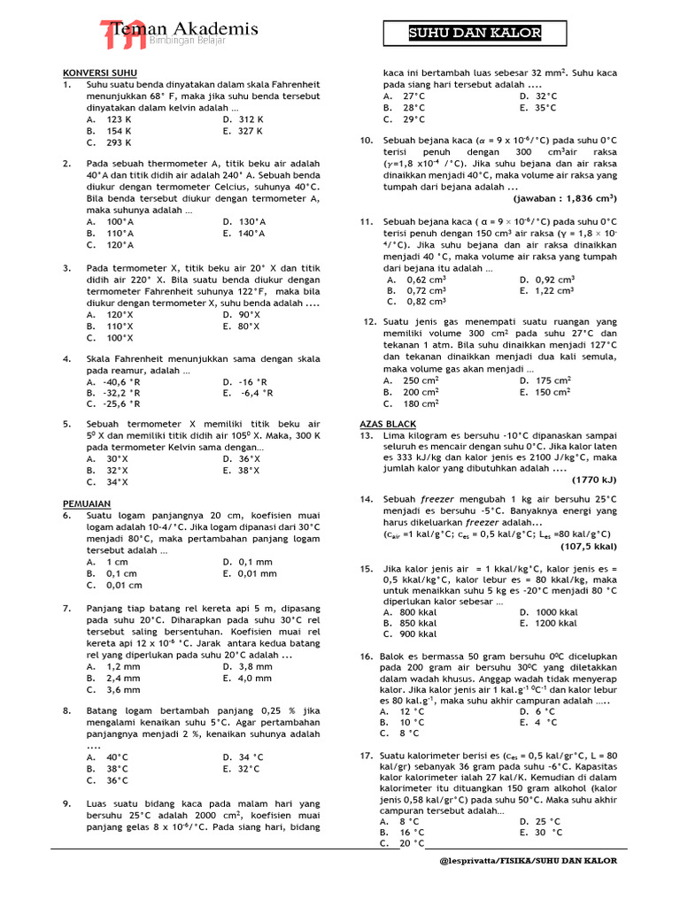 Bab 5 Suhu Dan Kalor Full | PDF