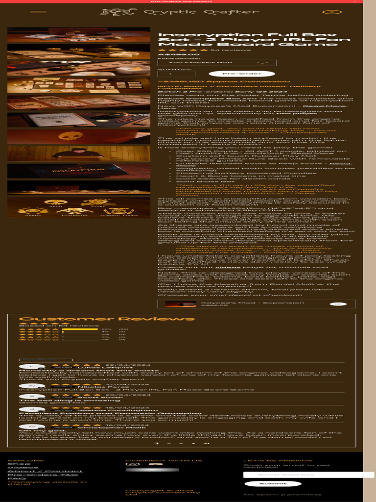 Inscryption Full Box Set - 2 Player IRL Fan Made Board Game ...