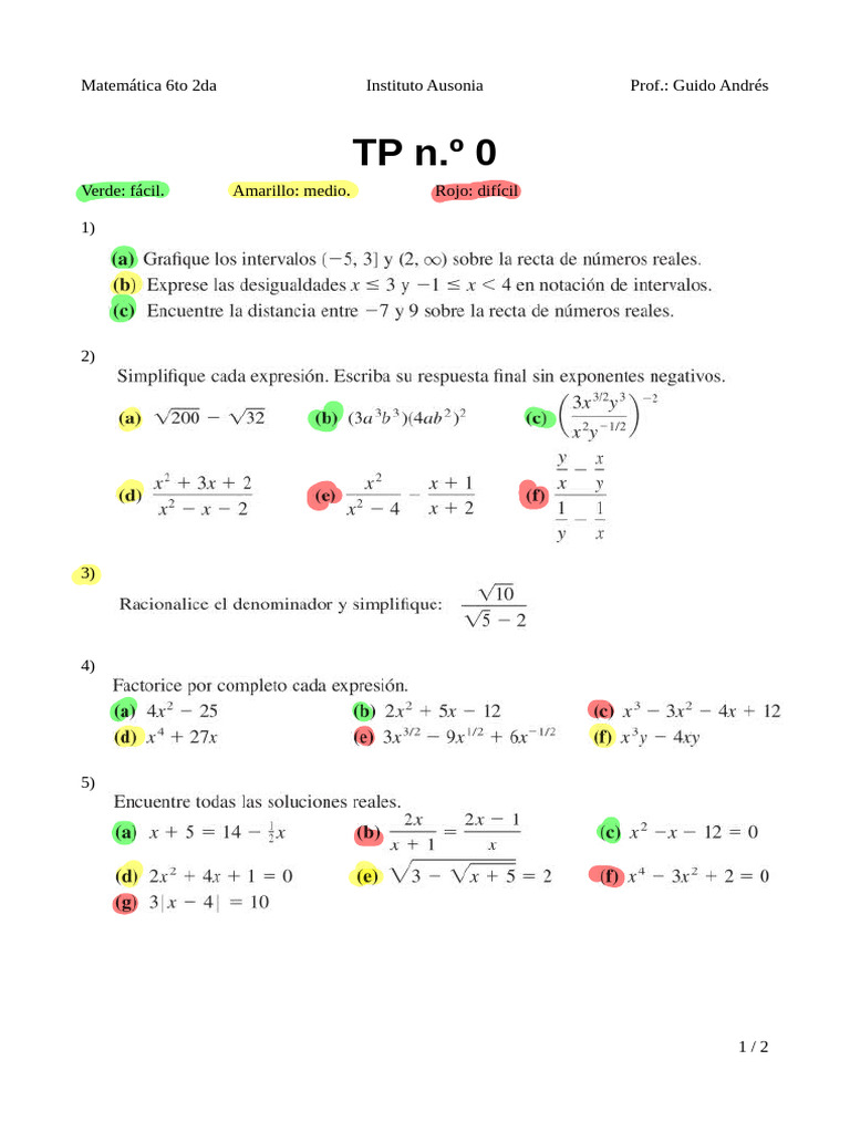 TP 0 Matematica | PDF