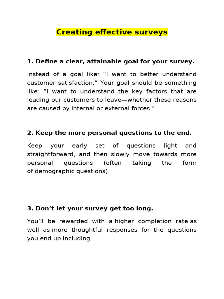Creating Effective Surveys | PDF | Psychology | Social Psychology