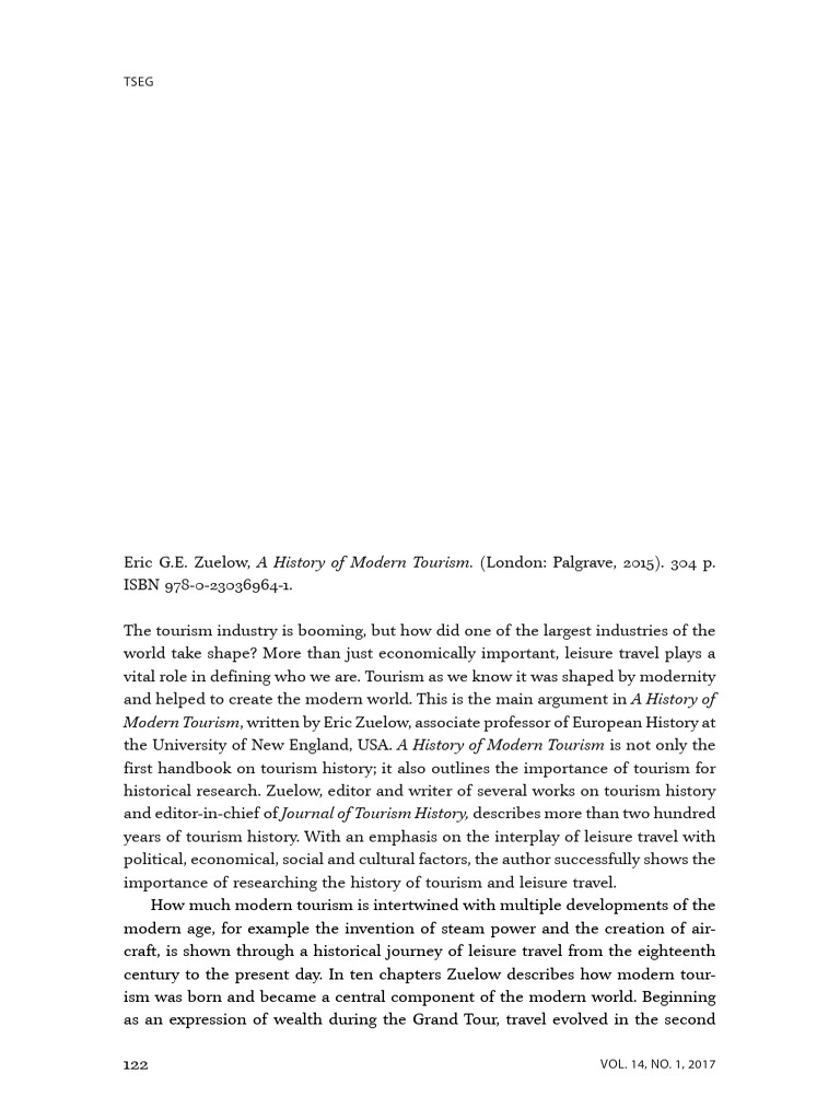 Eric GE Zuelow A History of Modern Tourism | PDF | Tourism
