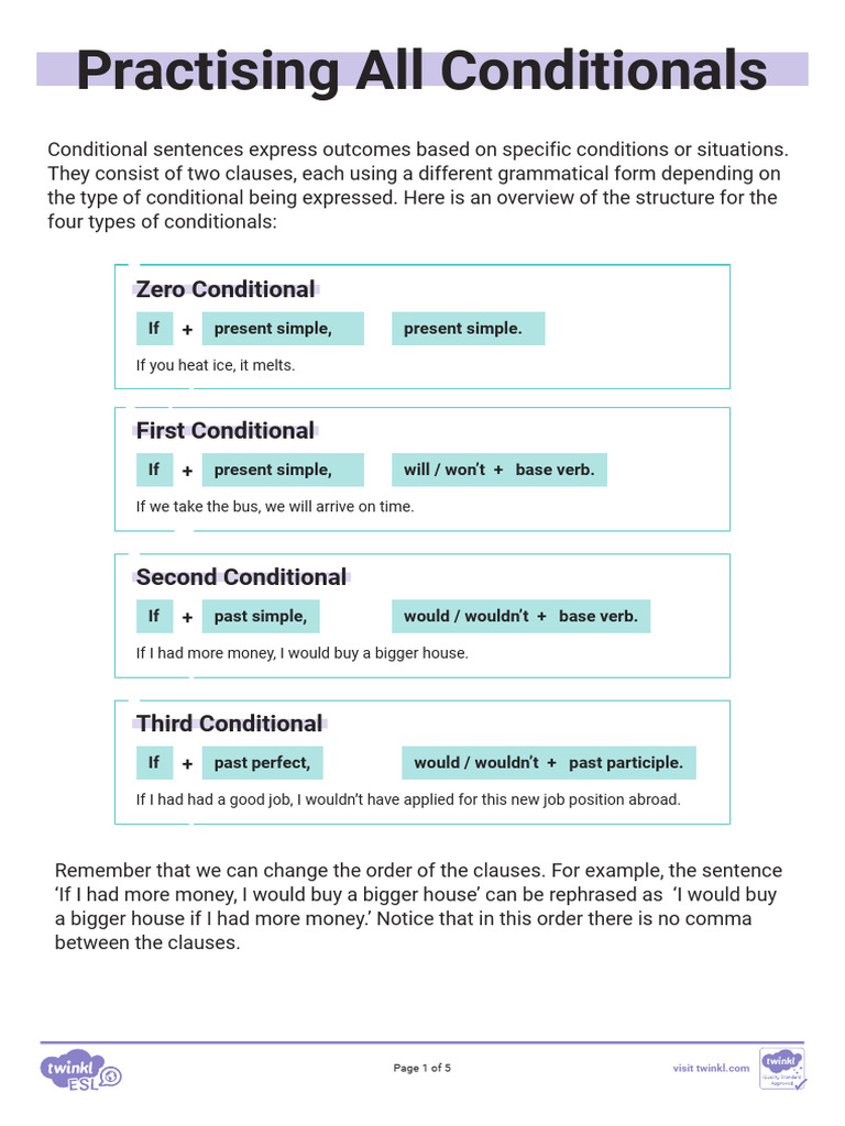 T 1719999936 Esl Practising All Conditionals Activity Sheet Adults b2 ...