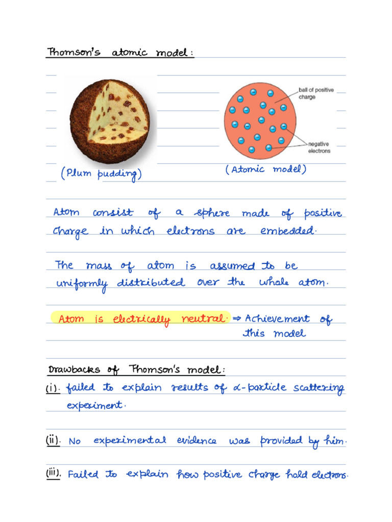Atomic Structure Notes-2 | PDF | Atoms | Atomic Nucleus