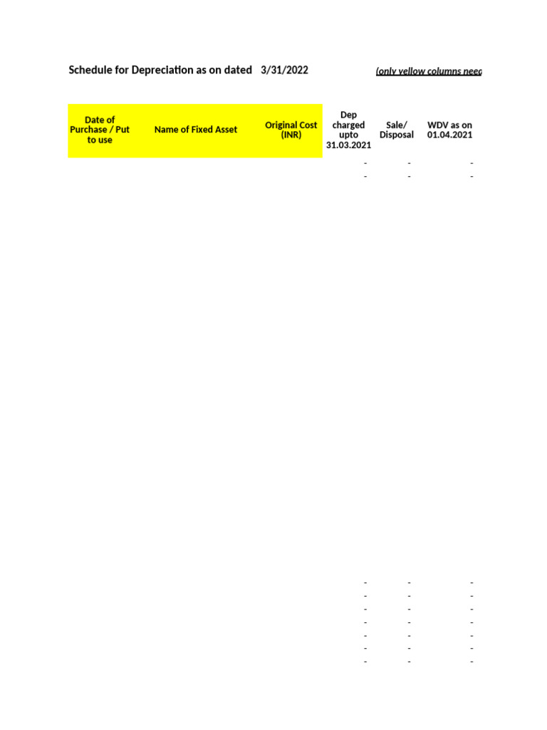 FA Depreciation Worksheet | PDF | Depreciation | Corporations
