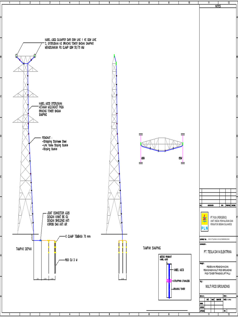 Drawing Multi Rod Grounding Tesla | PDF