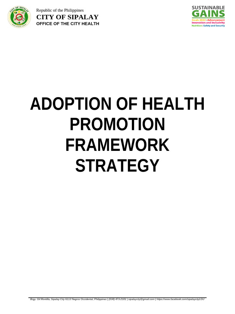 Adoption of Health Promotion Framework Strategy | PDF
