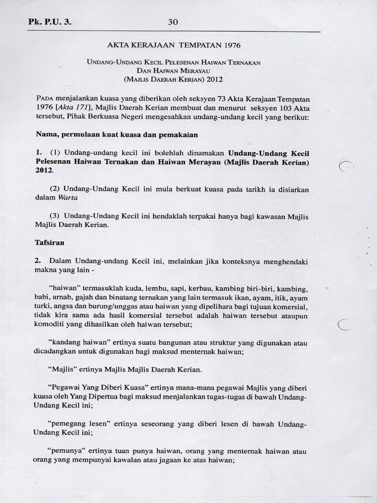 Undang2 Pelesenan Haiwan Ternakan | PDF