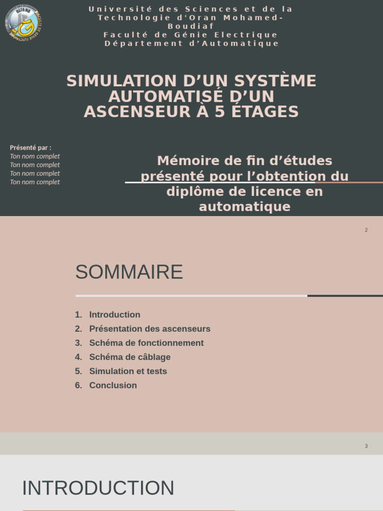 Rapport Sur Le Statut Du Projet | PDF | Ascenseur | Informatique