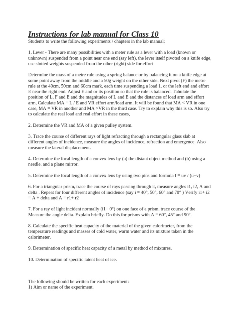 Physics Project For Class 10 | PDF | Optics | Light