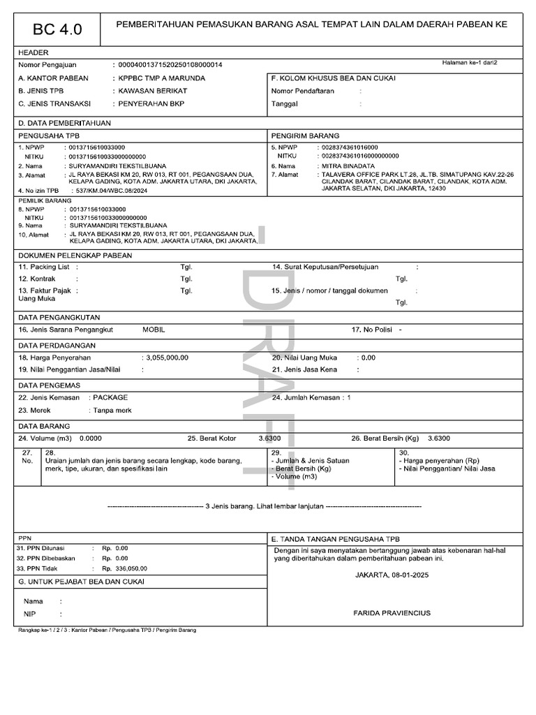 Draft Aju 014 Mitrabinadata | PDF
