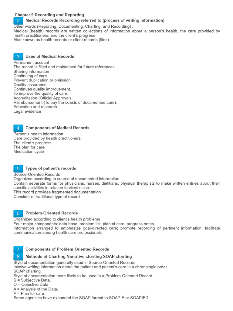 Chapter 9 Recording and Reporting - PPT Download | PDF | Medical Record ...