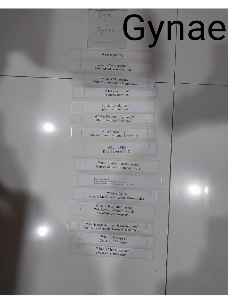 Gynae Obs Serially Card Questions 1 | PDF