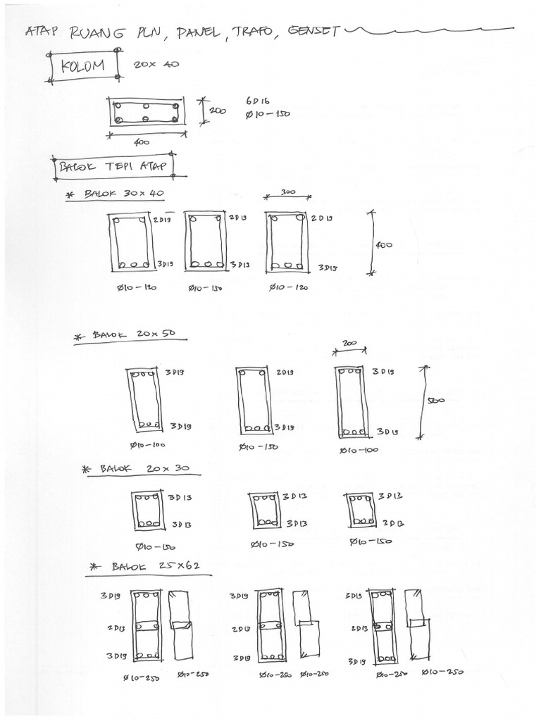 Ruang ME - DIMENSI BALOK ATAP | PDF