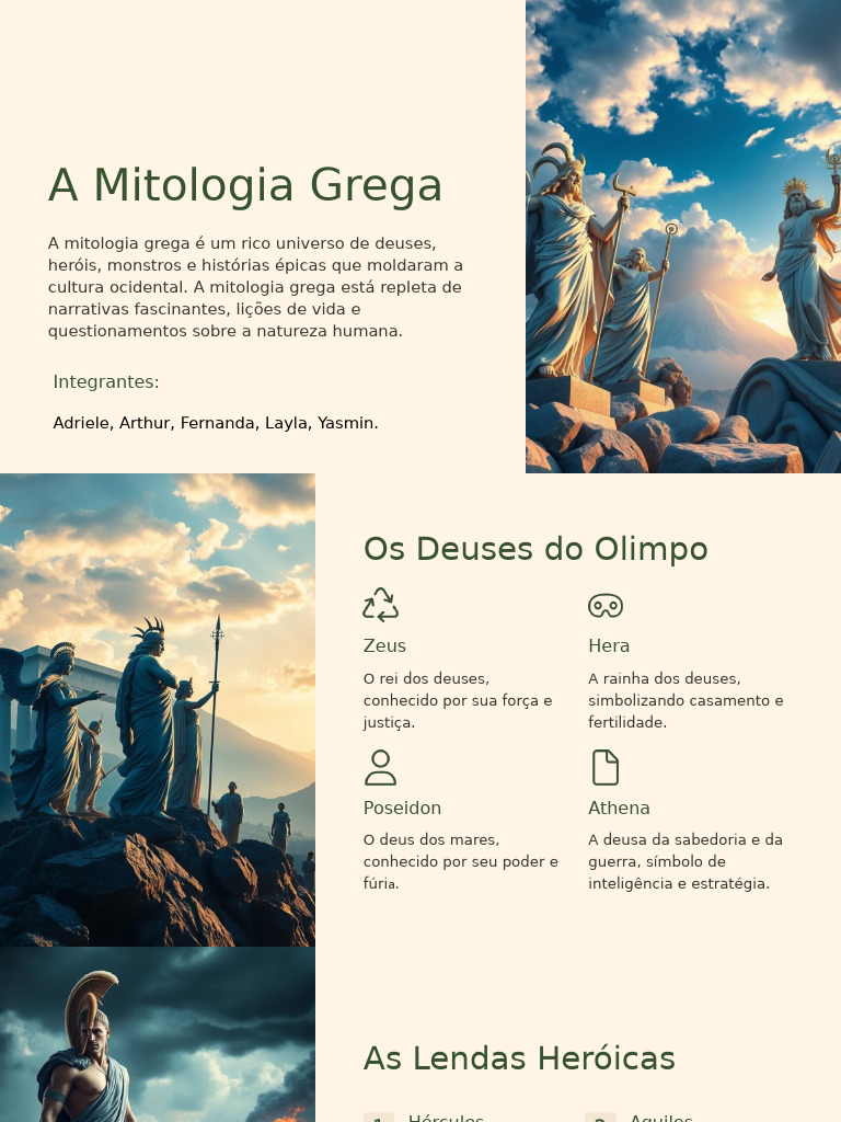 Trabalho Mitologia Grega Slides | PDF | Mitologia grega | Herói
