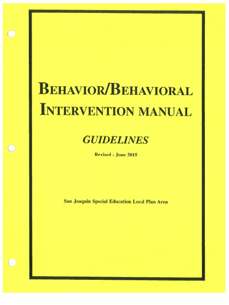 Behavior Intervention Manual Revision 6-15.pmd | PDF