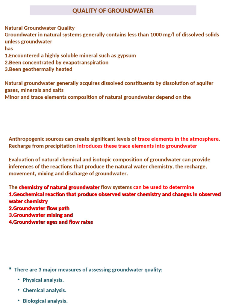 Groundwater Quality and Assessment-1 | PDF | Water | Sodium
