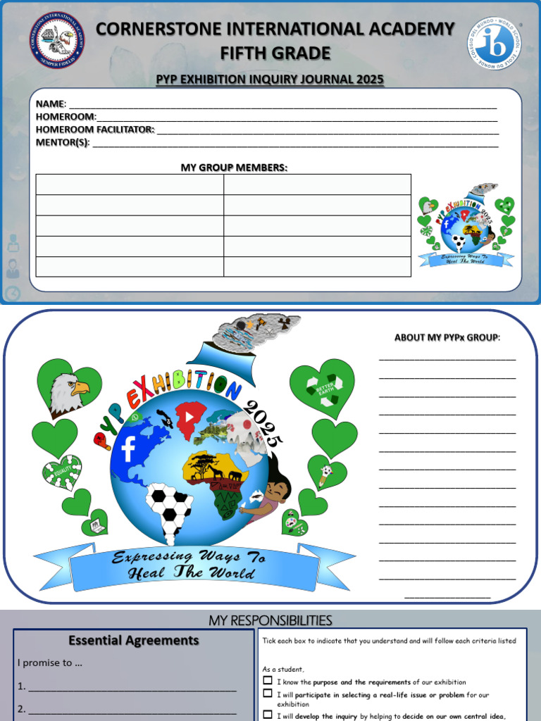 PYP Exhibition Journal 2025 | PDF | Mentorship | Learning