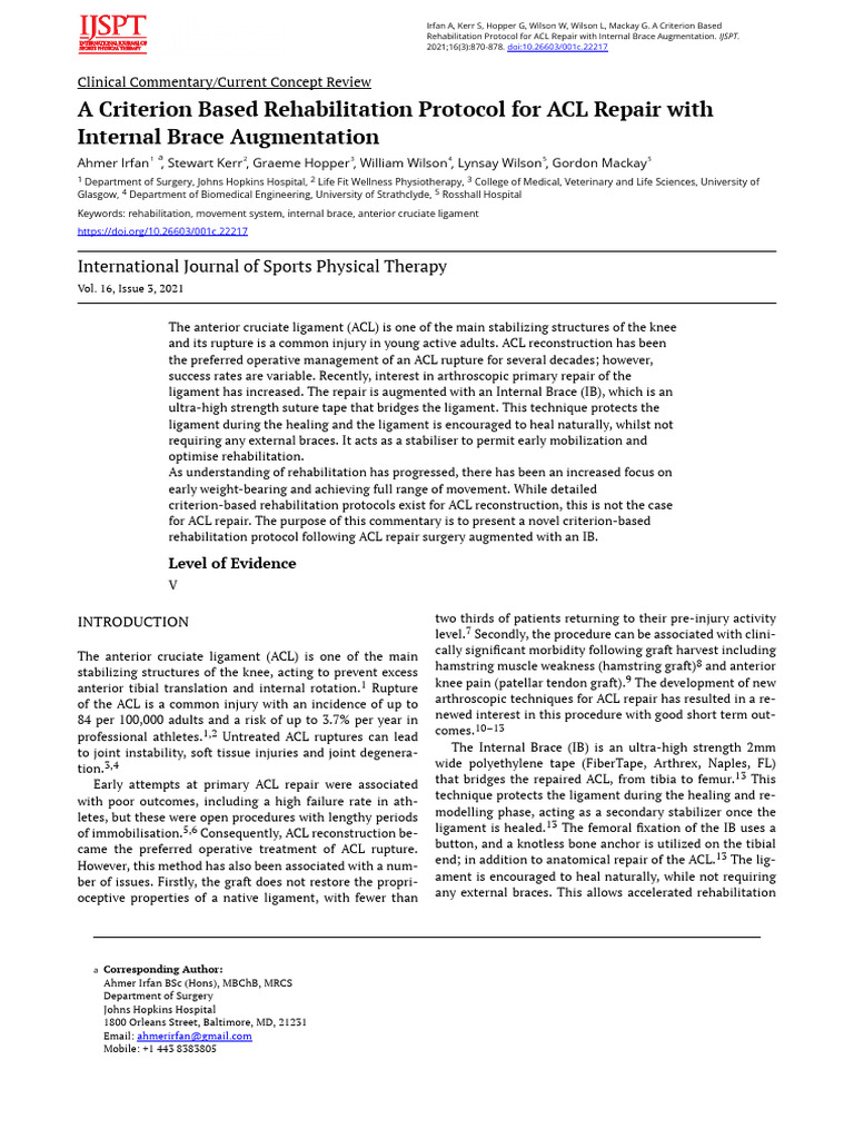 Ijspt 2021 16 3 22217 | PDF | Knee | Musculoskeletal System