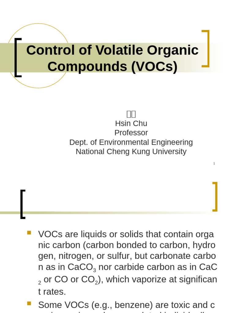 04-Control of Volatile Organic Compounds (VOCs) | PDF | Volatile ...