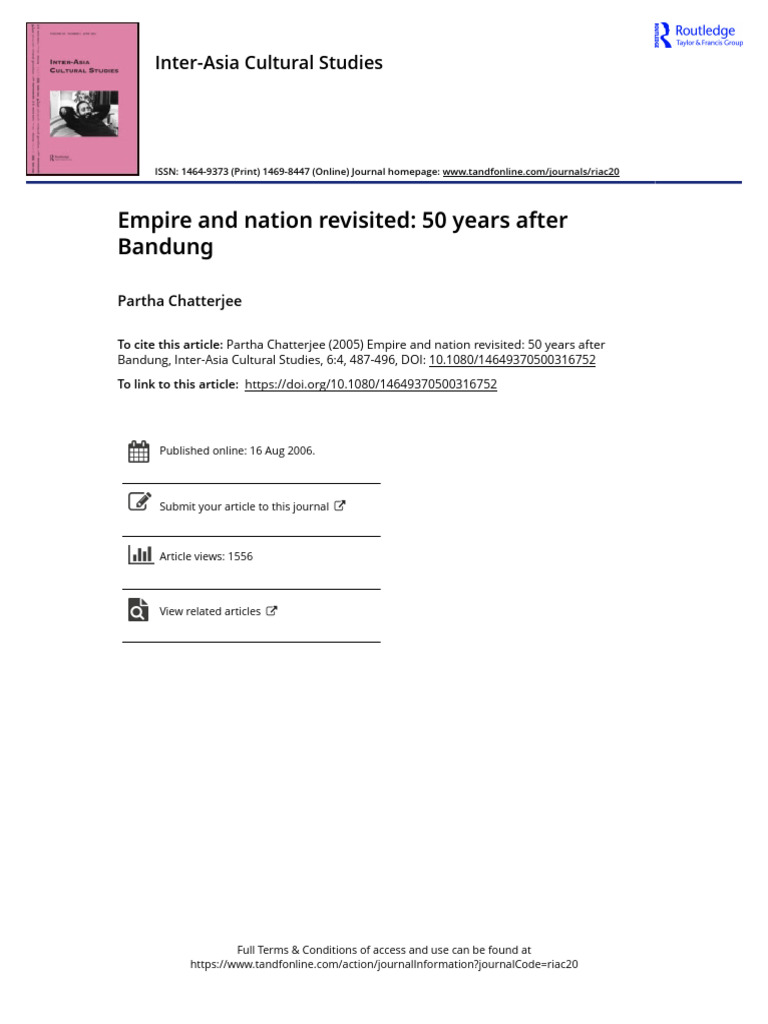 Empire and Nation Revisited 50 Years After Bandung | PDF | Imperialism ...