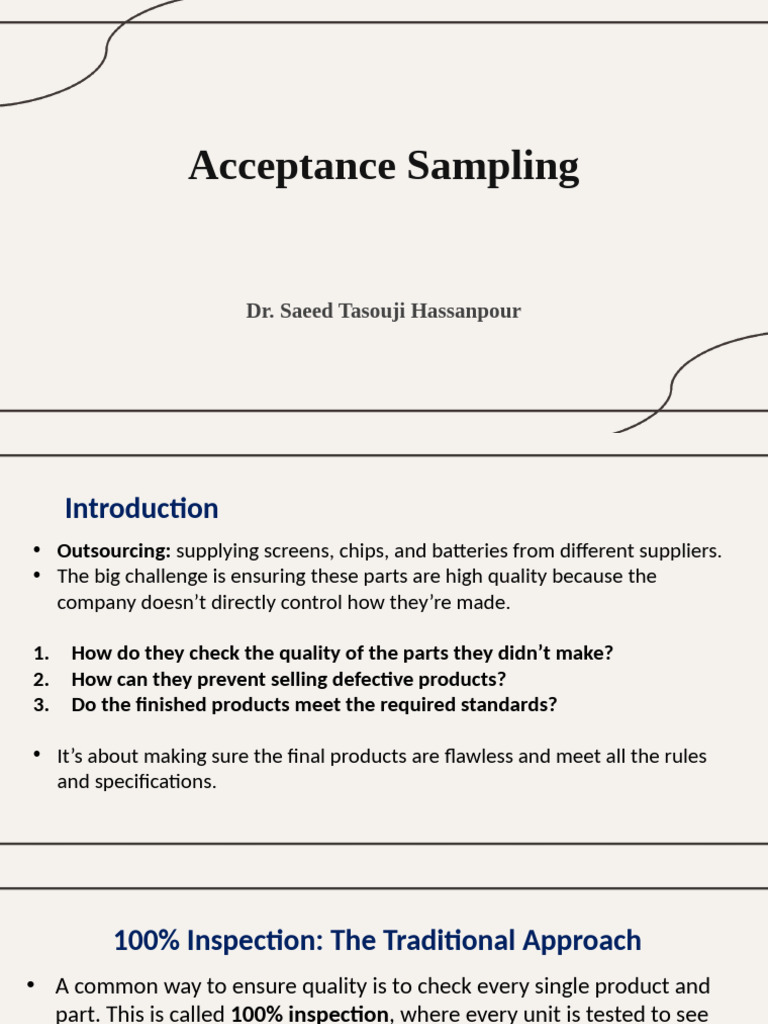 Control Charts - Acceptance Sampling | PDF | Sampling (Statistics) | Risk