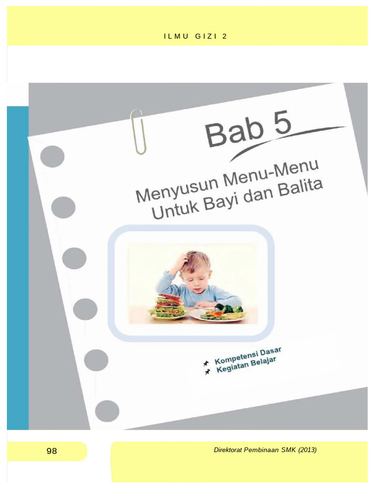 Menyusun Menu Untuk Bayi Dan Balita | PDF