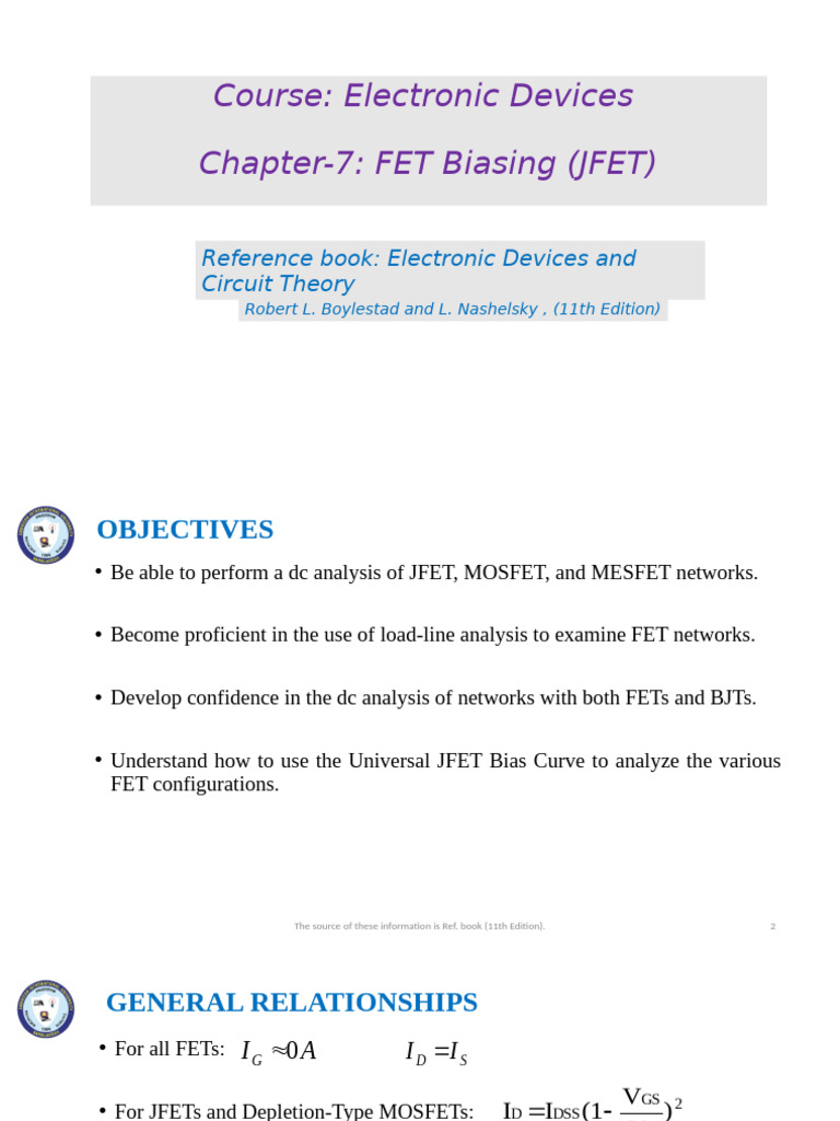 Chapter 7 Jfet Biasing Pdf Field Effect Transistor Mosfet
