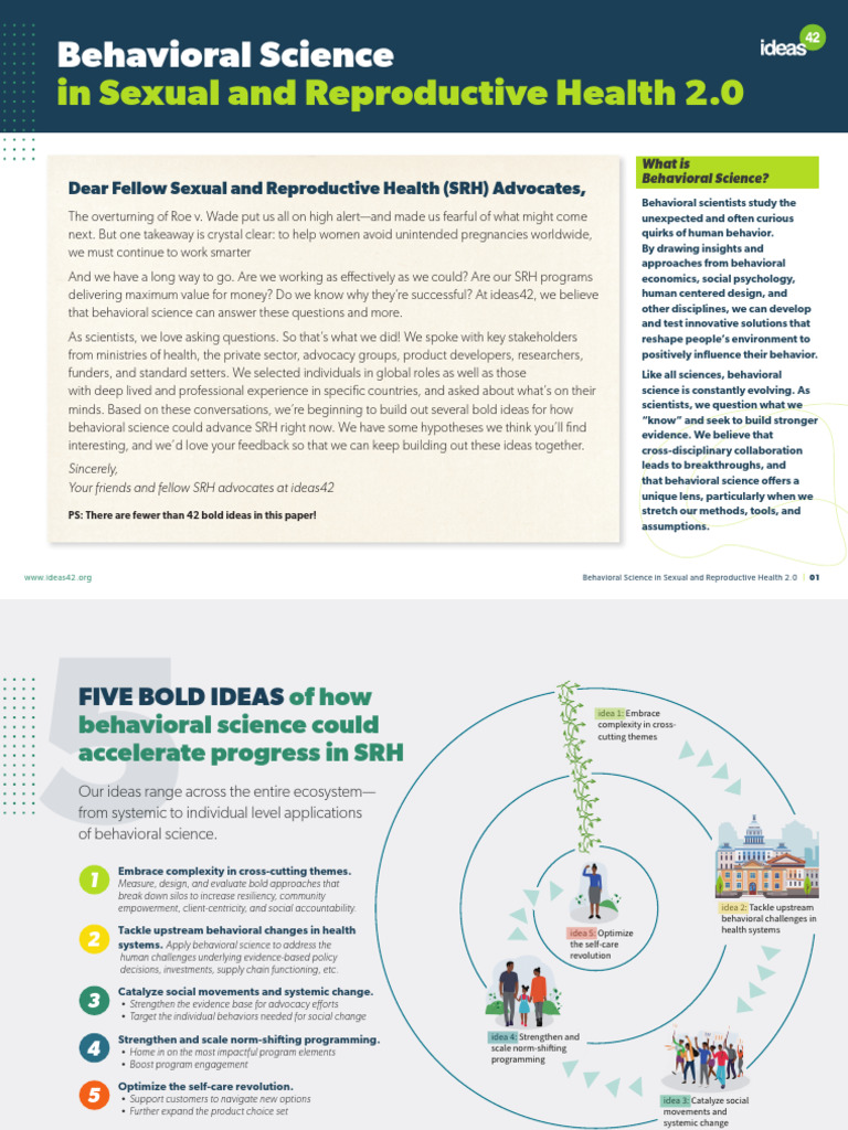 Behavioral Science in Sexual and Reproductive Health Bold Ideas | PDF ...