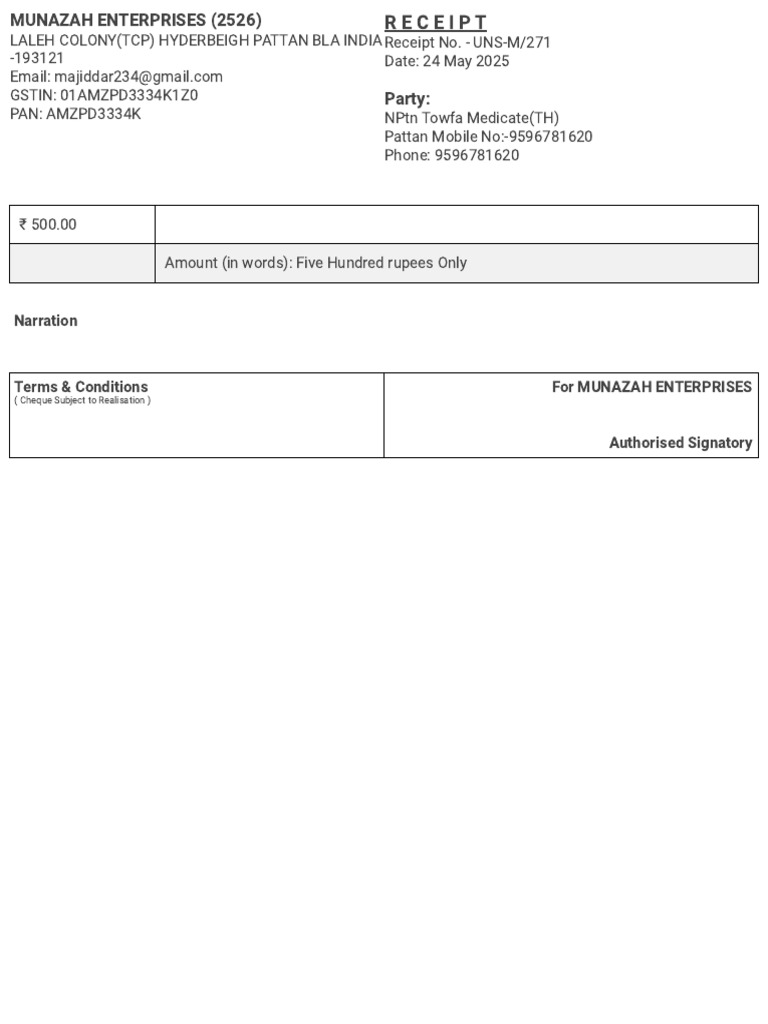 NPtn Towfa MedicateTH_Receipt1748066823325 | PDF
