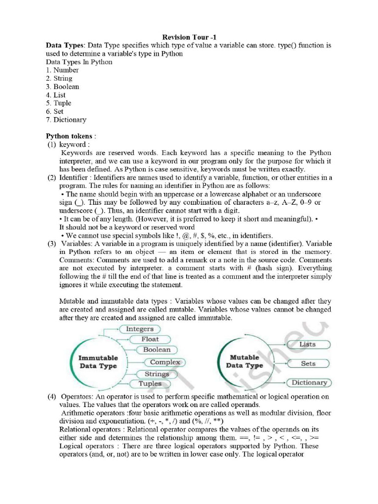Revision Tour I & II | PDF
