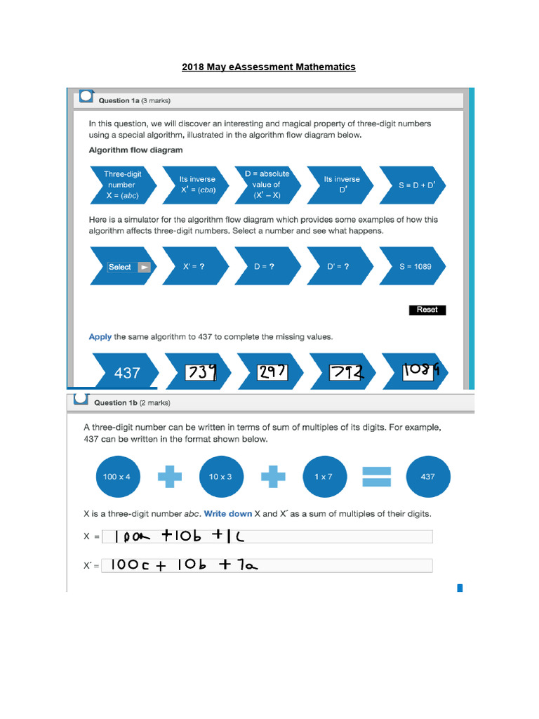 2018 May Math E Assessment Pdf