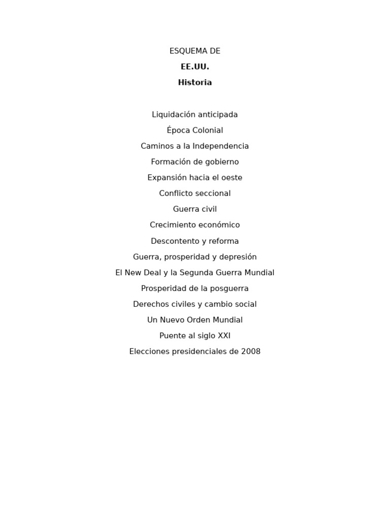 Historia de EE.UU.: Desde América Primitiva hasta el Siglo XXI | PDF ...